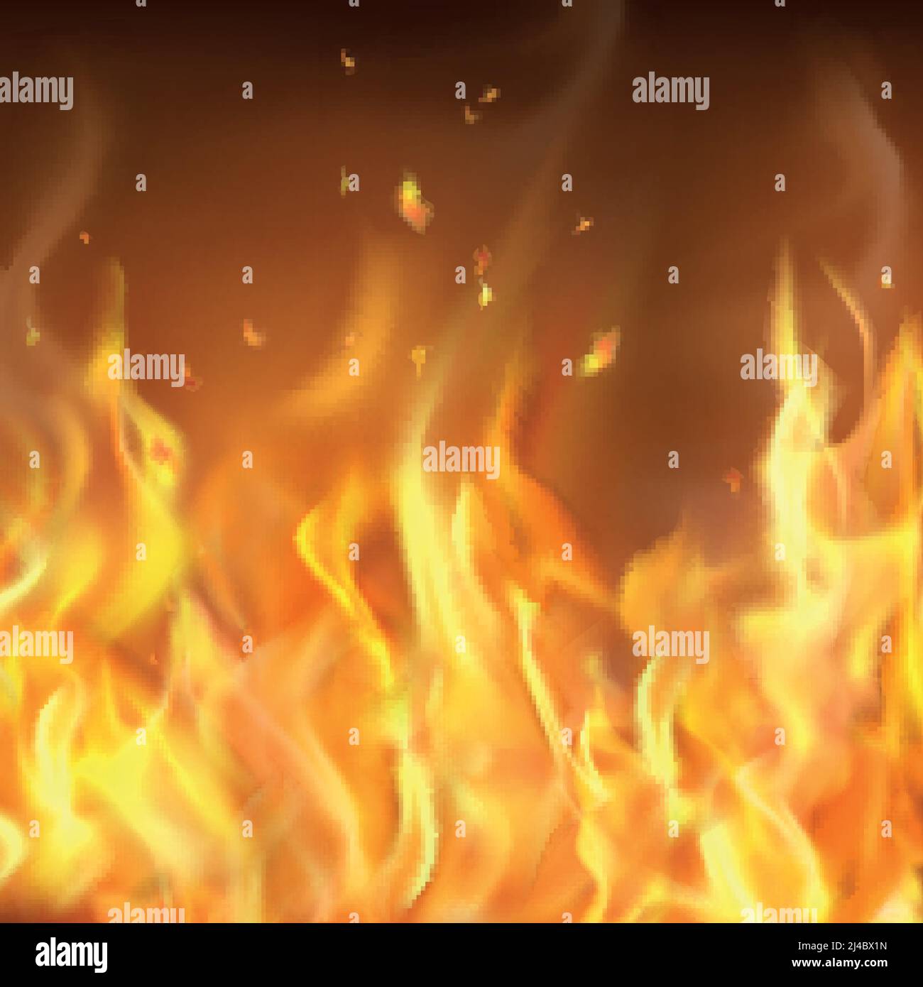Abstract hot burning firewall template with shiny fire flames in ...