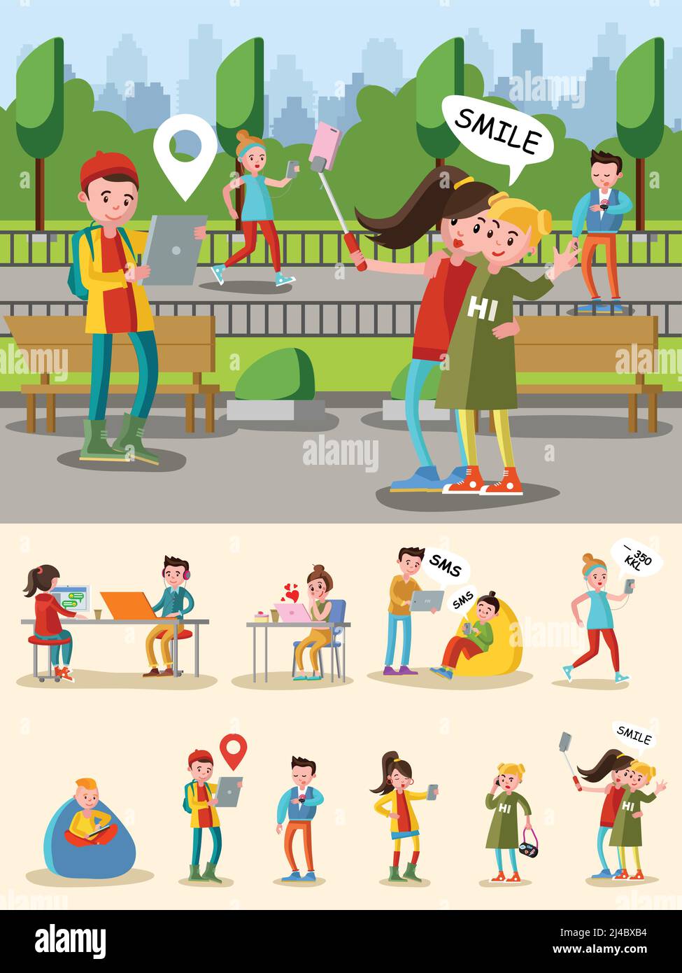 Boy in different situations Stock Vector Images - Alamy