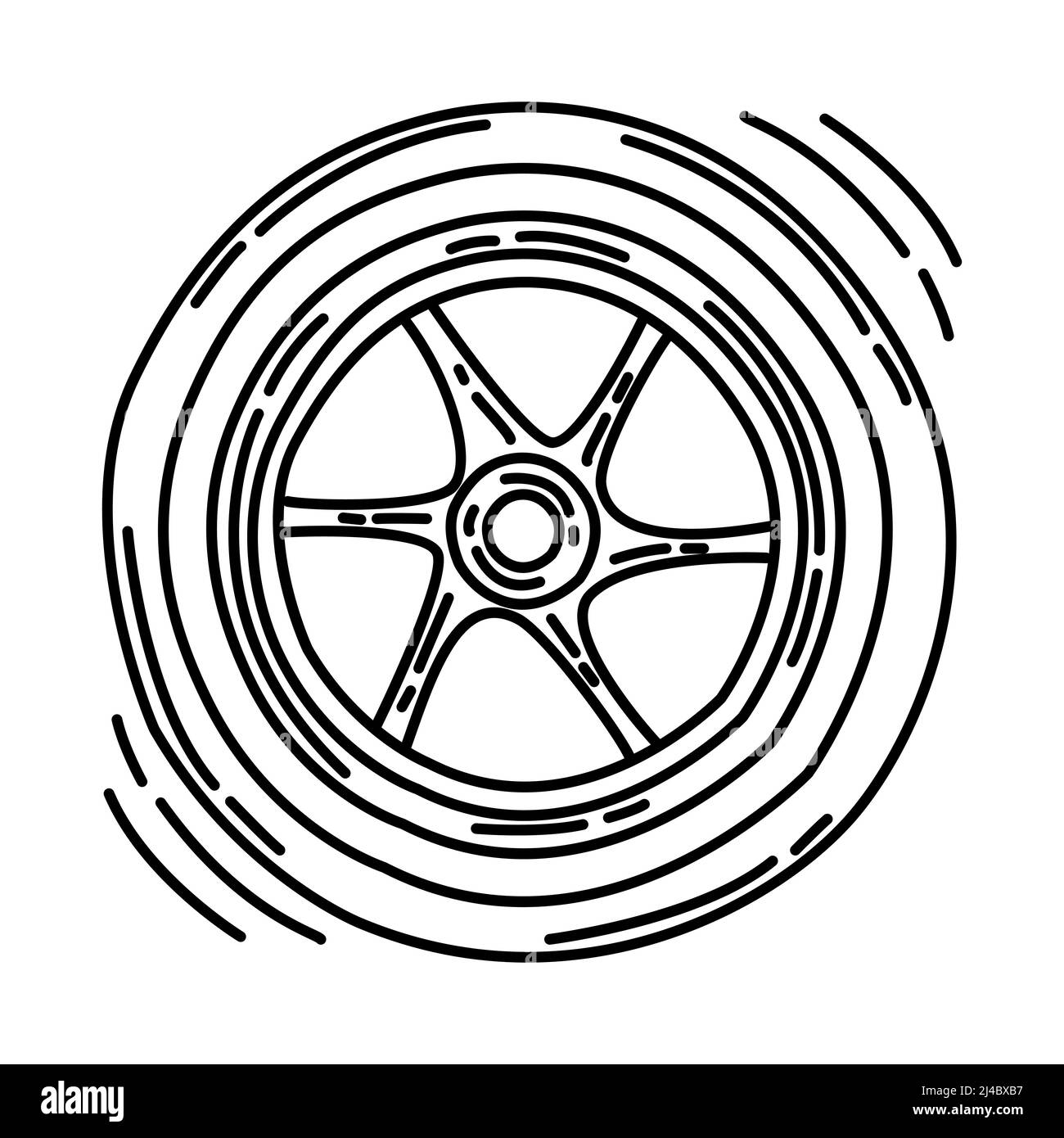 Motorcycle wheel Part of Biker and Accessories Hand Drawn Icon Set ...