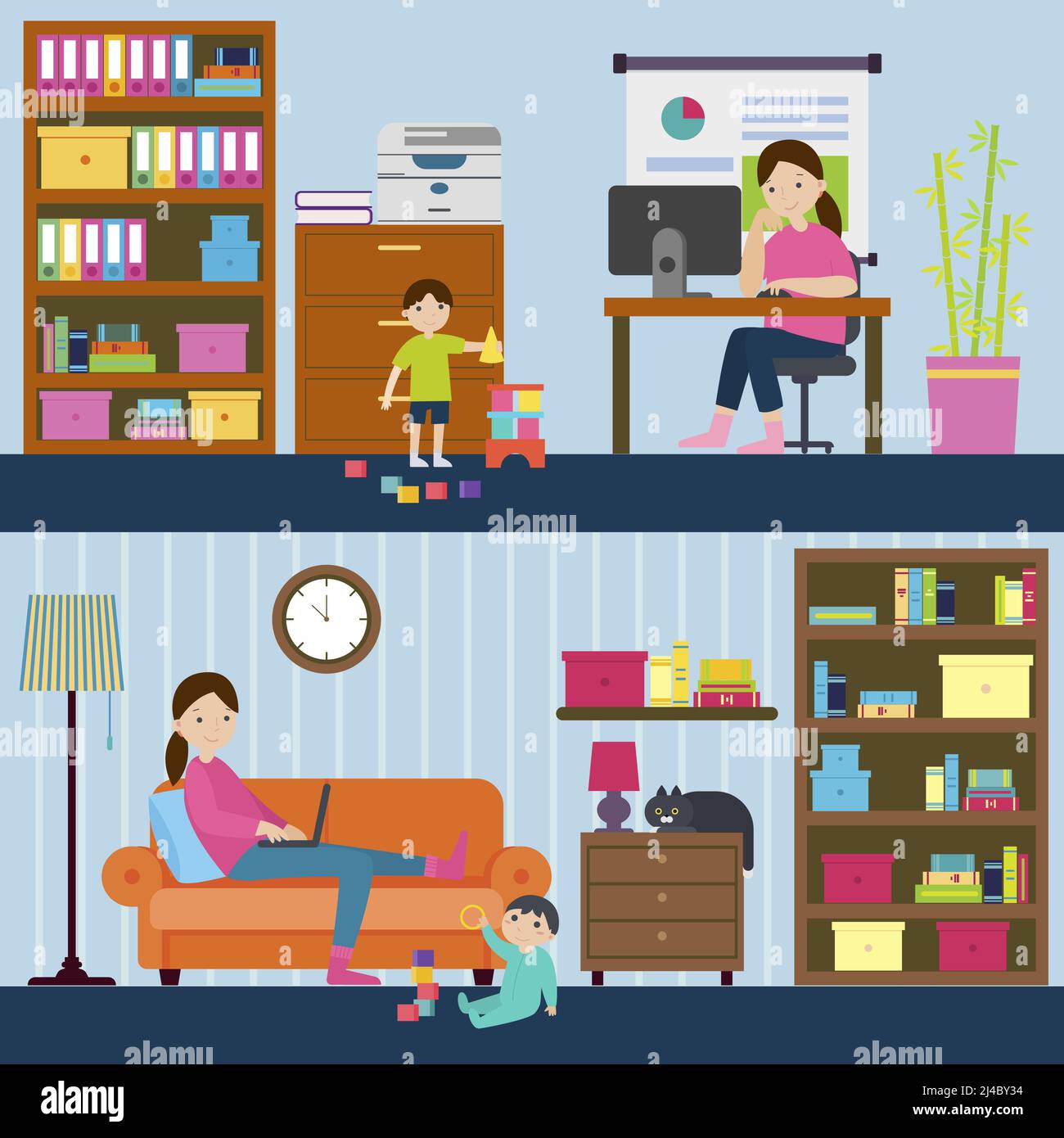 Maternity leave horizontal Stock Vector Images - Alamy