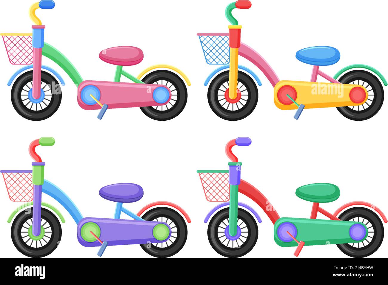 Set of cute bicycle illustration Stock Vector Image & Art - Alamy