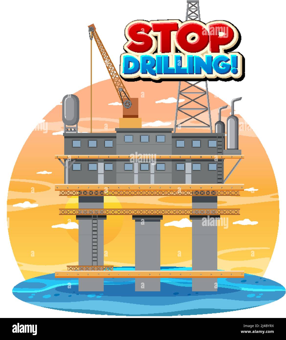 Stop drilling cartoon word logo design illustration Stock Vector Image ...