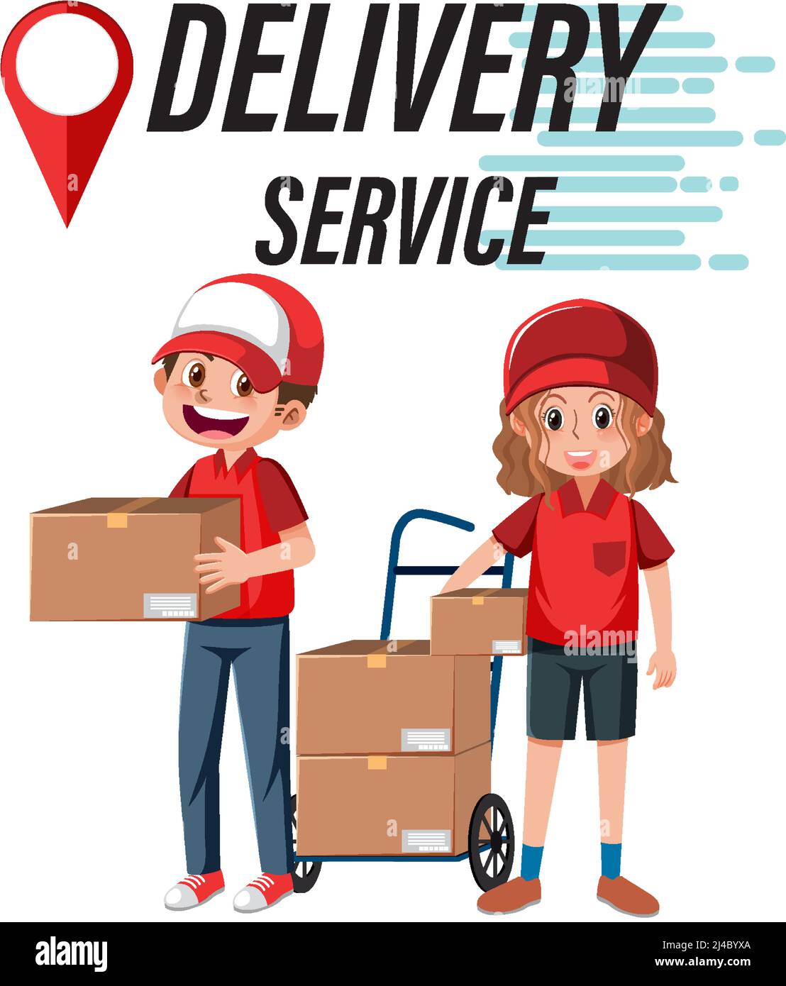 Delivery man with package illustration Stock Vector Image & Art - Alamy