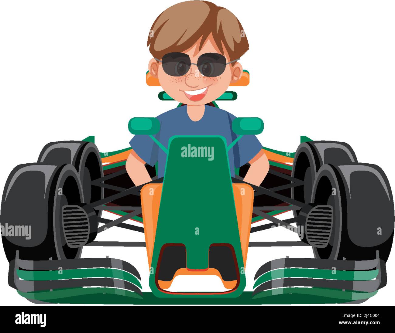 A man driving formula one racing car illustration Stock Vector Image ...