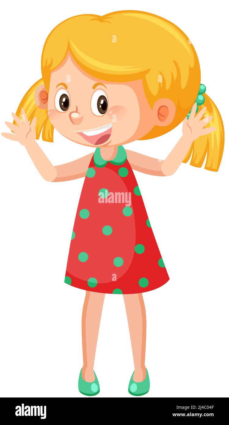 Cheerful girl with greeting gesture illustration Stock Vector Image ...