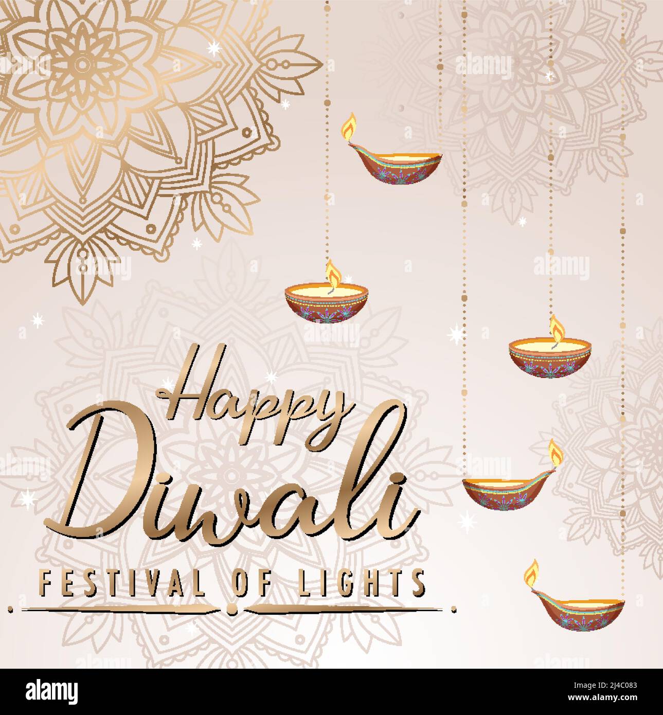 Happy Diwali festival of lights poster illustration Stock Vector Image ...