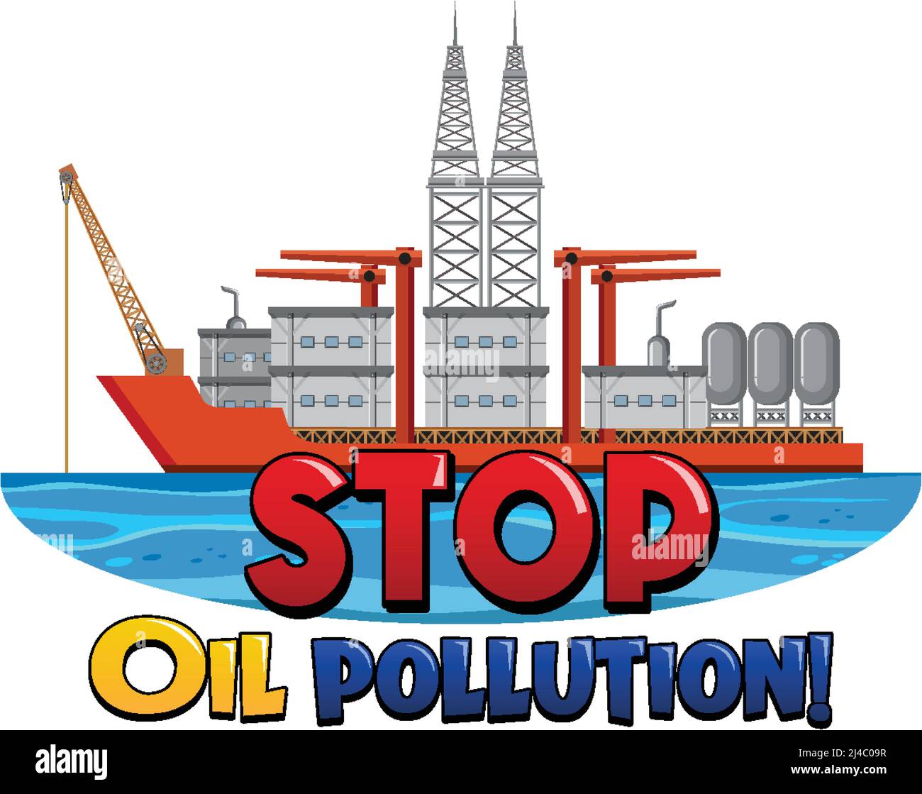 Stop oil pollution font logo design illustration Stock Vector Image ...