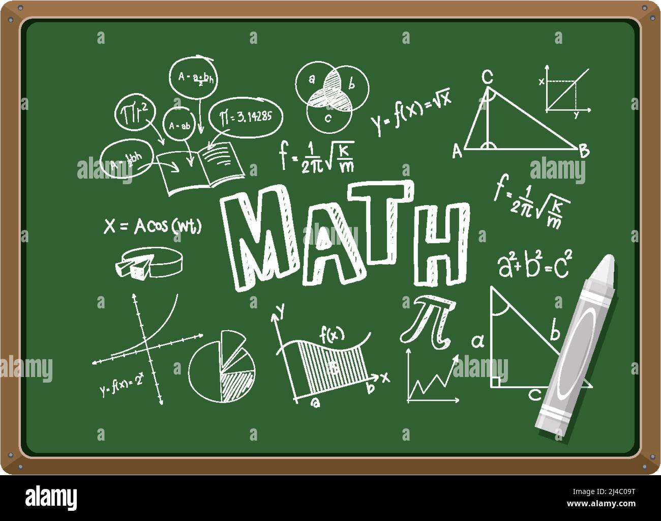 Math formula on blackboard isolated illustration Stock Vector Image ...