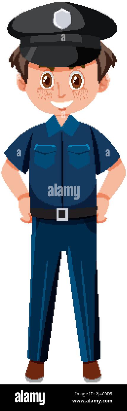 Policeman in blue uniform illustration Stock Vector Image & Art - Alamy