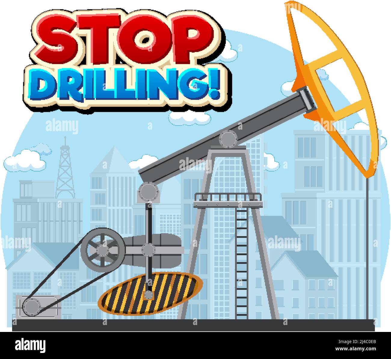 Stop the drilling Stock Vector Images - Alamy