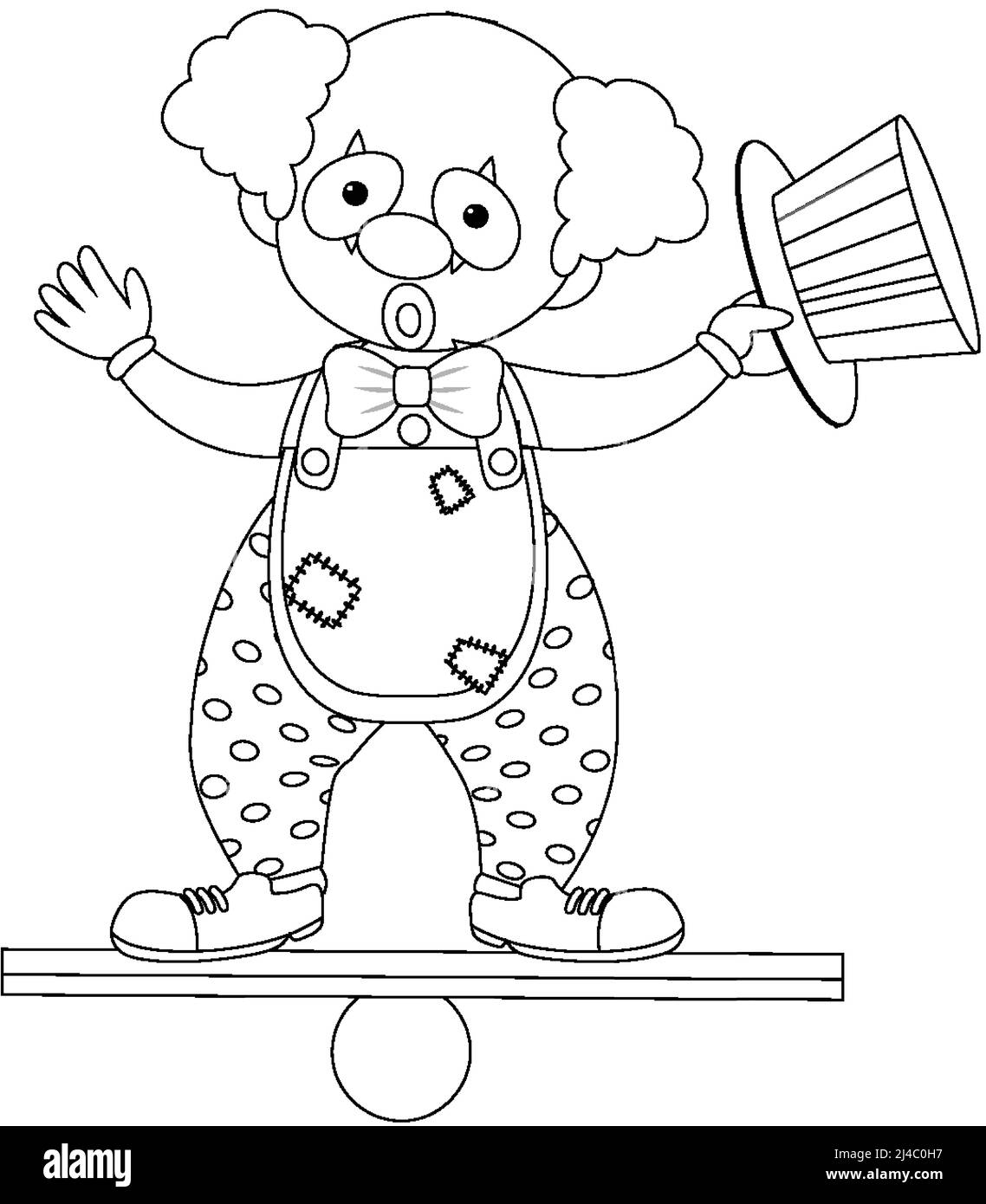 Clown doodle outline for colouring illustration Stock Vector Image ...