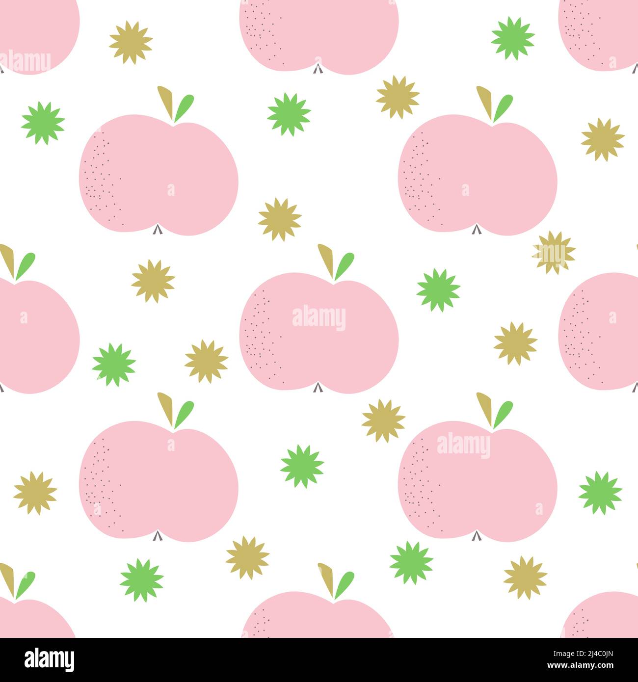 Hand Drawn Abstract Apples with stars isolated on white background is ...