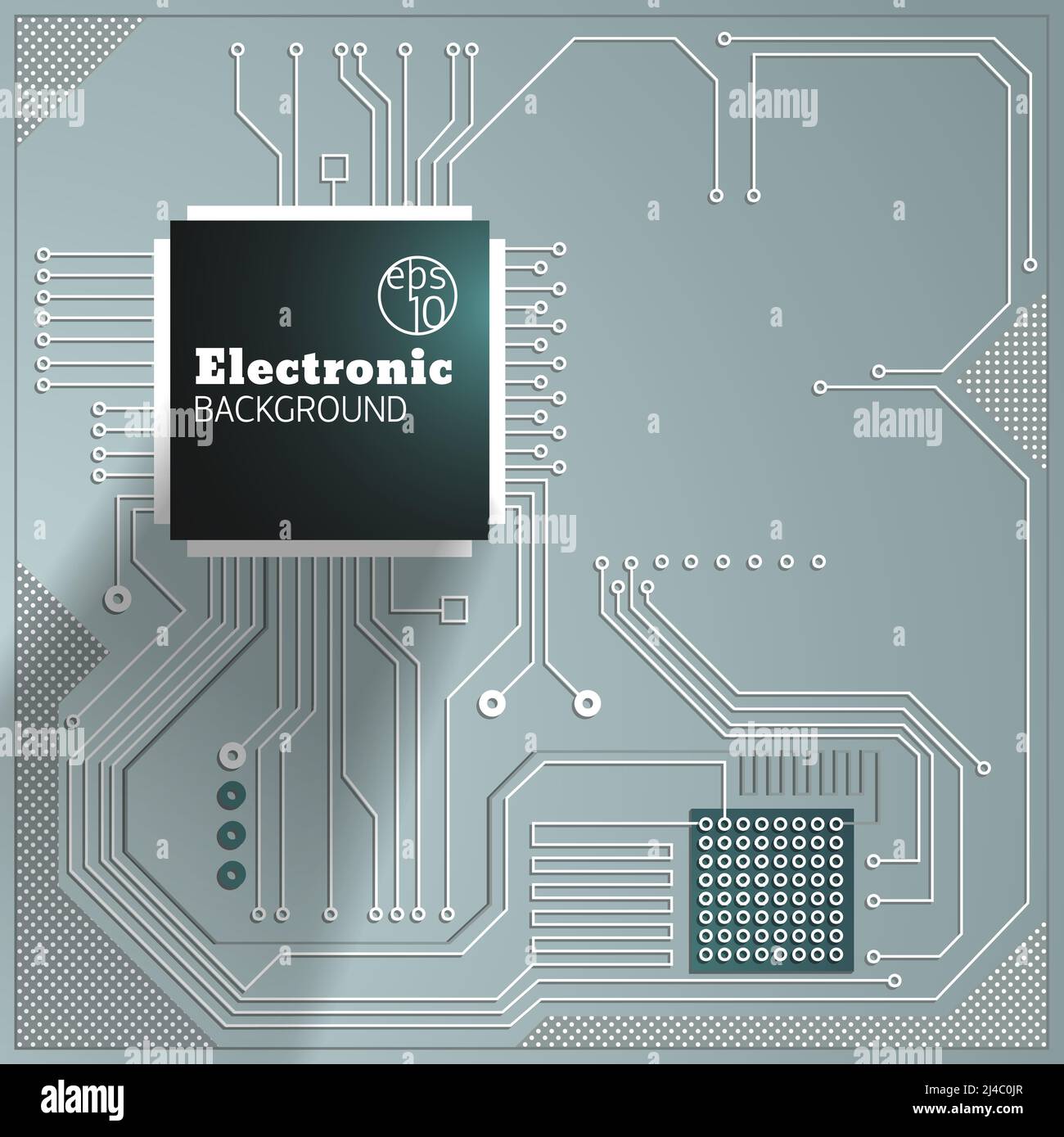 Computer circuit on grey background vector Illustration Stock Vector ...