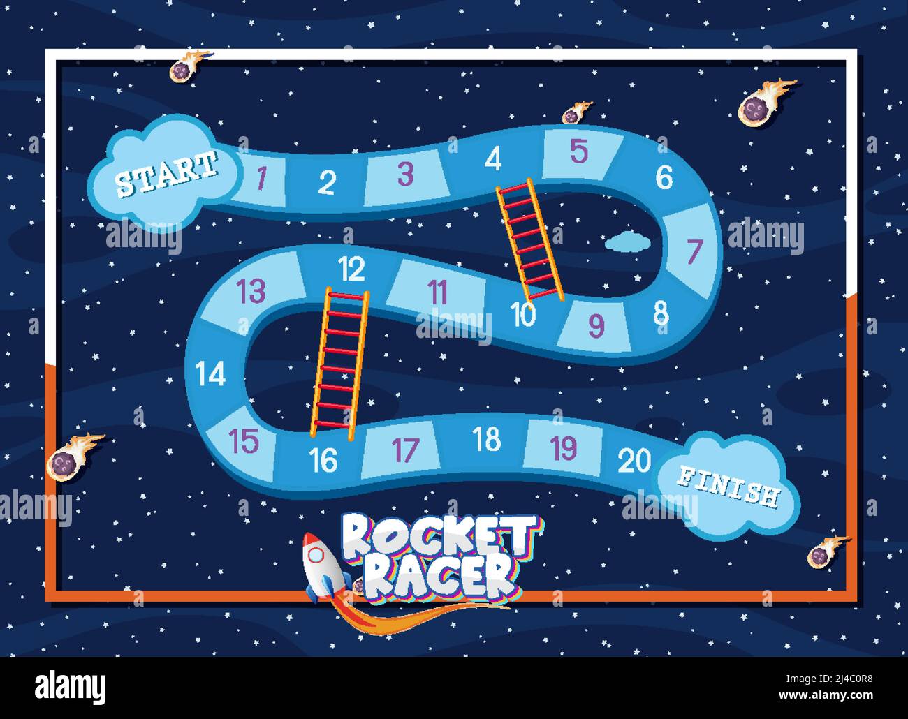 Game template with space theme background illustration Stock Vector ...