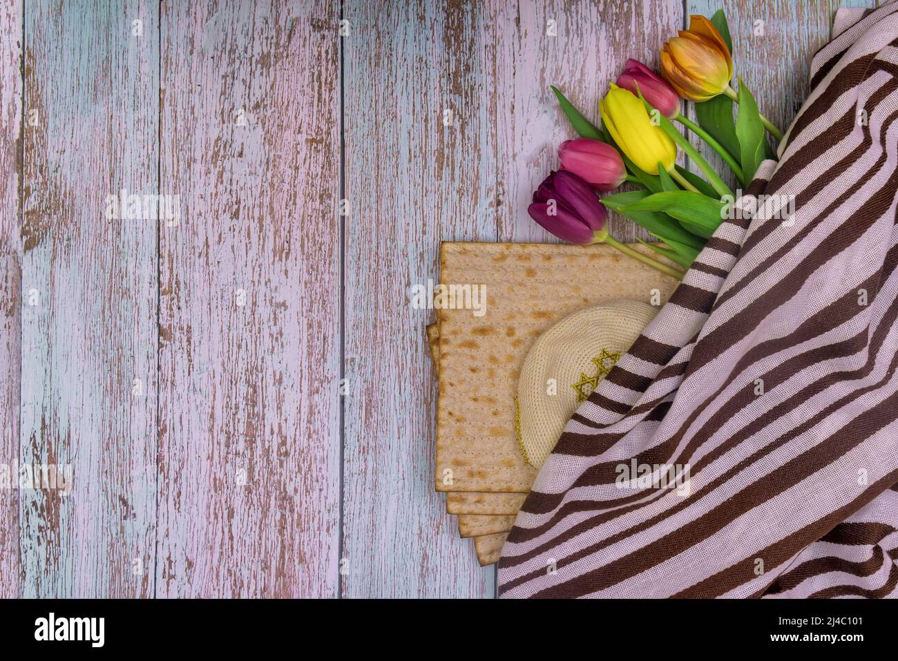 Matzo unleavened bread for Pesach Jewish holiday with Passover ...