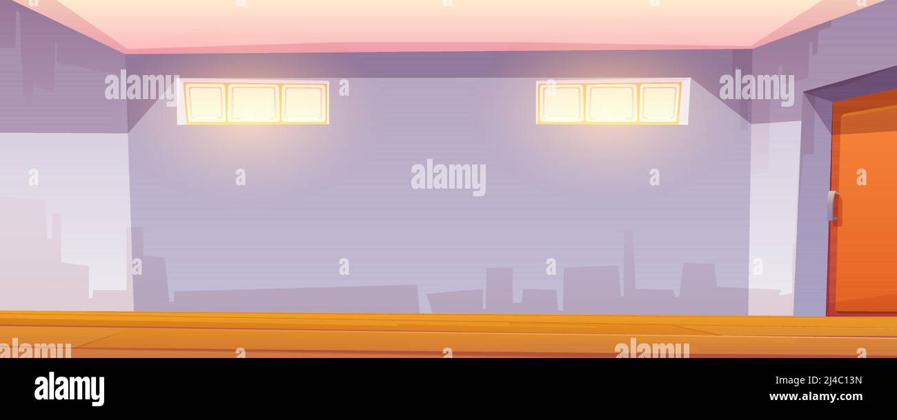 Empty room interior, home garage, storage or basement. Vector cartoon ...