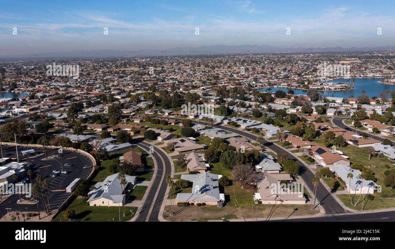 Old Sun City Arizona Sun City Arizona Aerial Hi Res Stock Photography