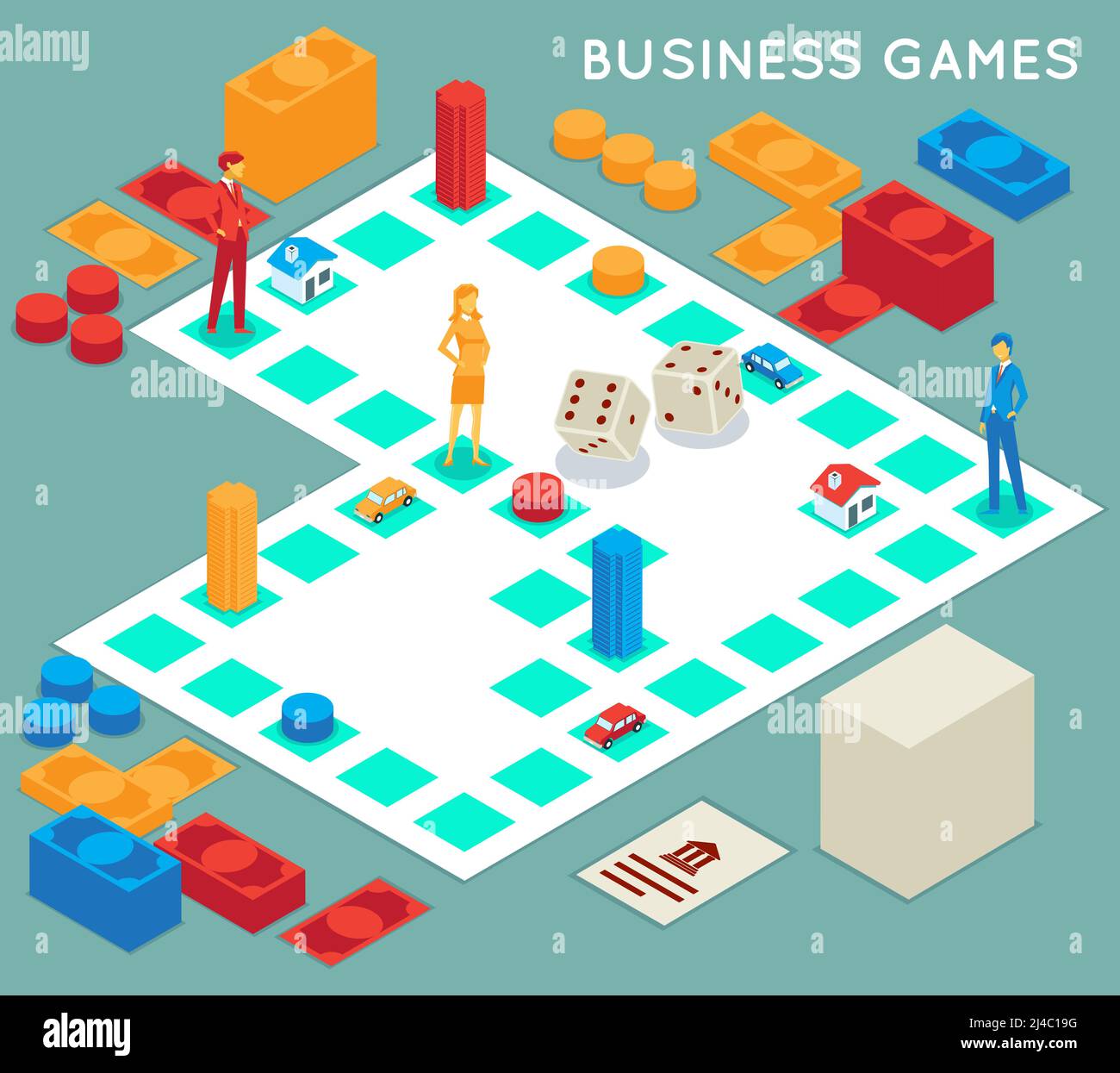 Business game. Success competition, board game and businessman, concept ...