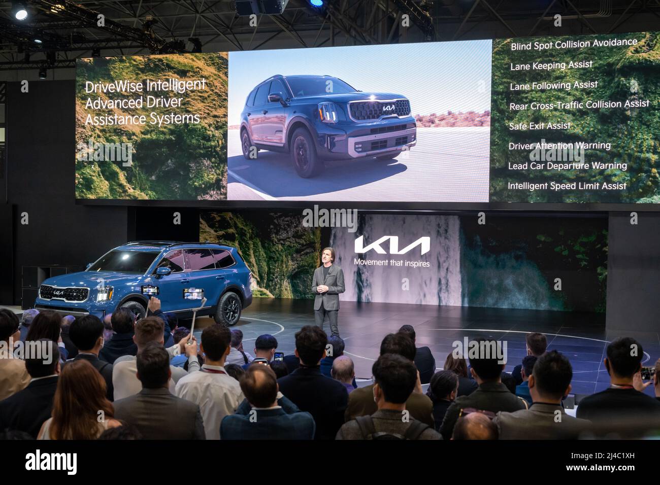 New York, USA. 13th Apr, 2022. Tom Kearns, chief designer at Kia Design ...