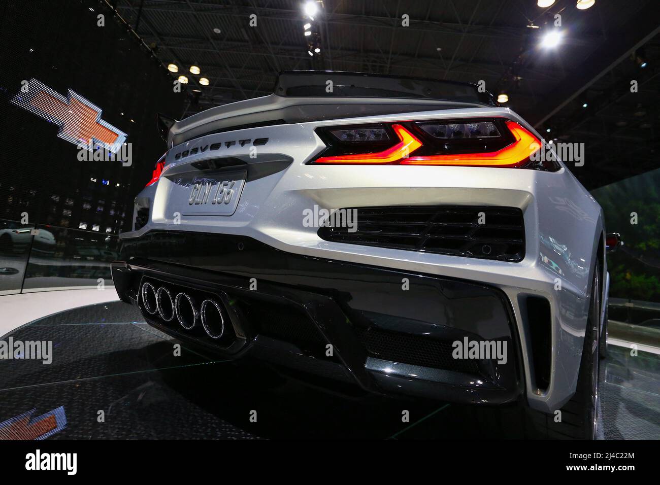 New 2023 Chevrolet Corvette Z06 on display at the 2022 New York International Auto Show at the ...