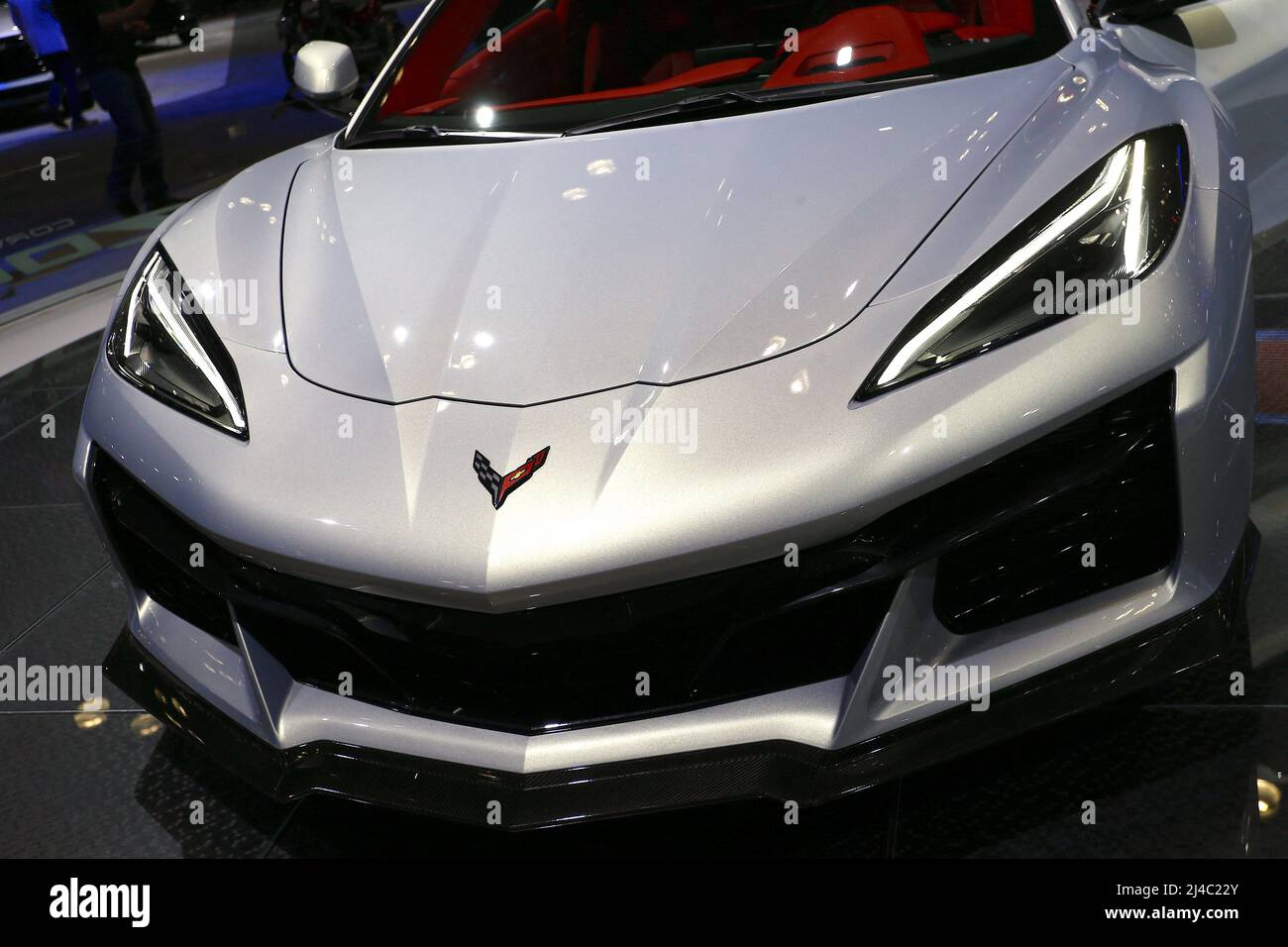 New 2023 Chevrolet Corvette Z06 on display at the 2022 New York International Auto Show at the ...