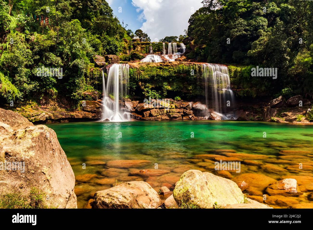 Lyngksiar Waterfalls in Meghalaya Stock Photo - Alamy