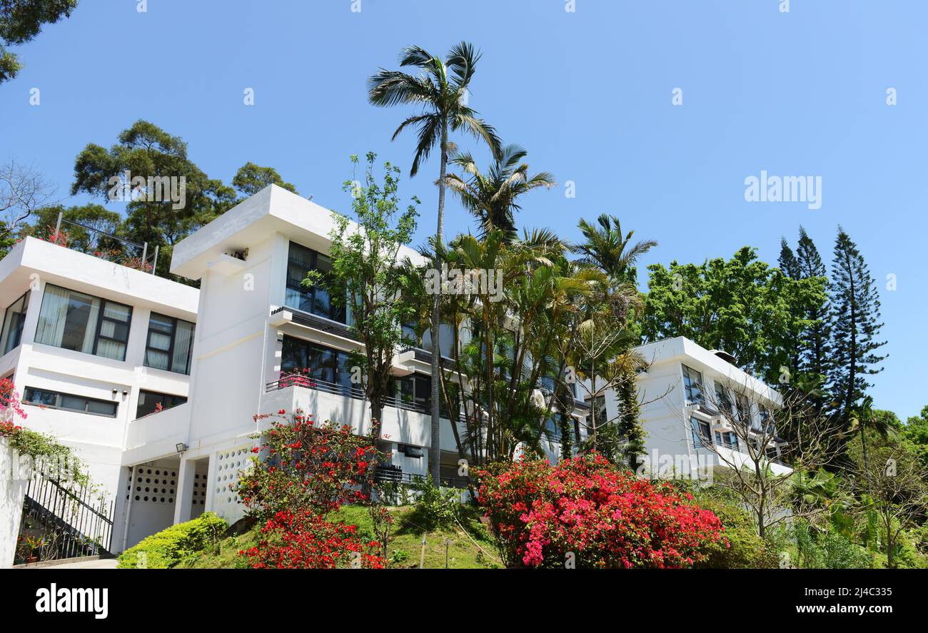 Stylish buildings in Cheung Sha, Lantau Island, Hong Kong Stock Photo ...