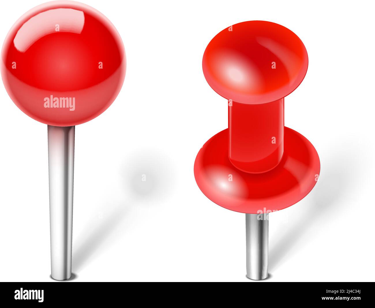 Vector Red Push pin for note paper Stock Vector Image & Art - Alamy