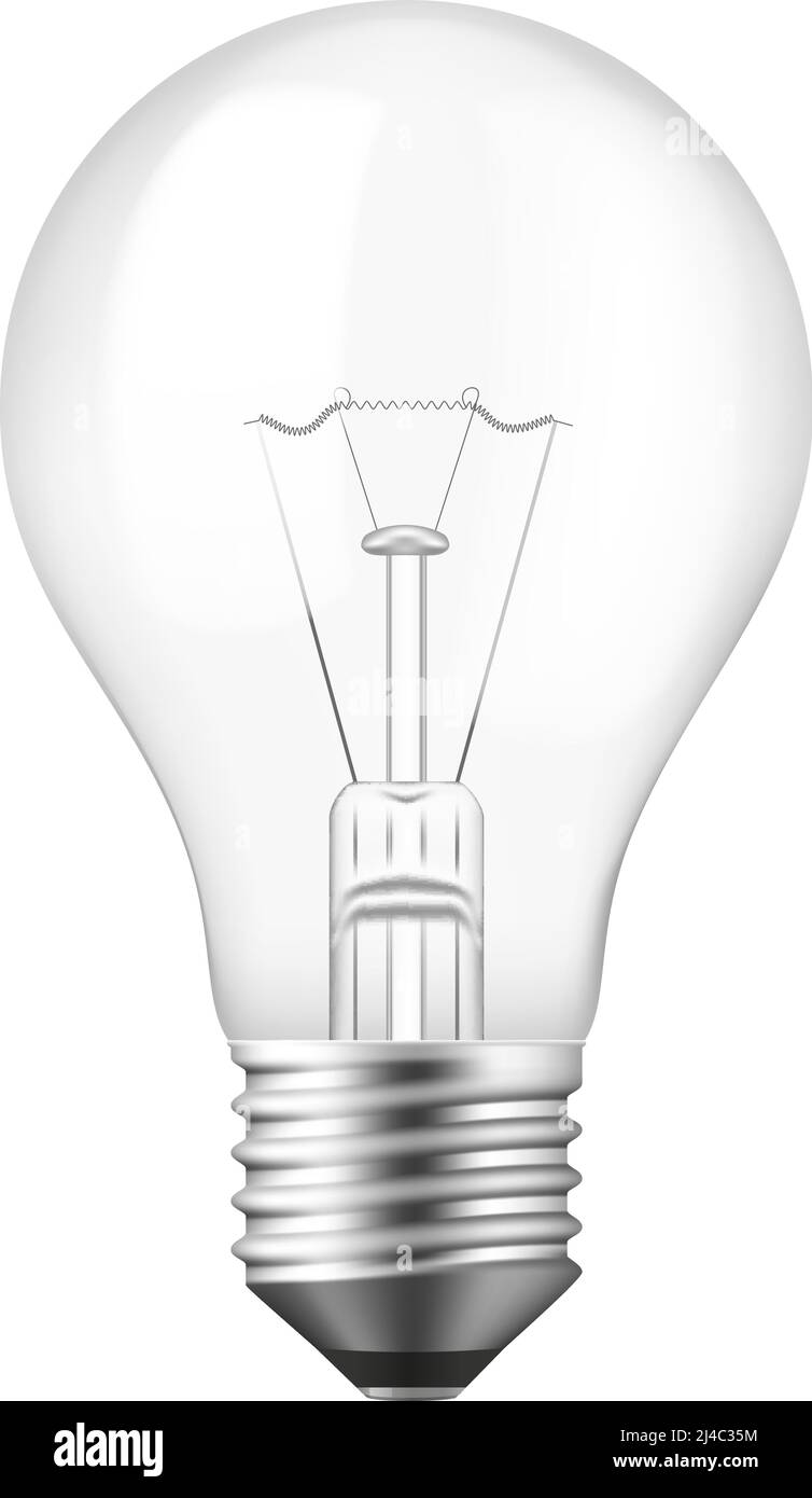 Vector Isolated Realistic Light bulb over white Stock Vector Image ...