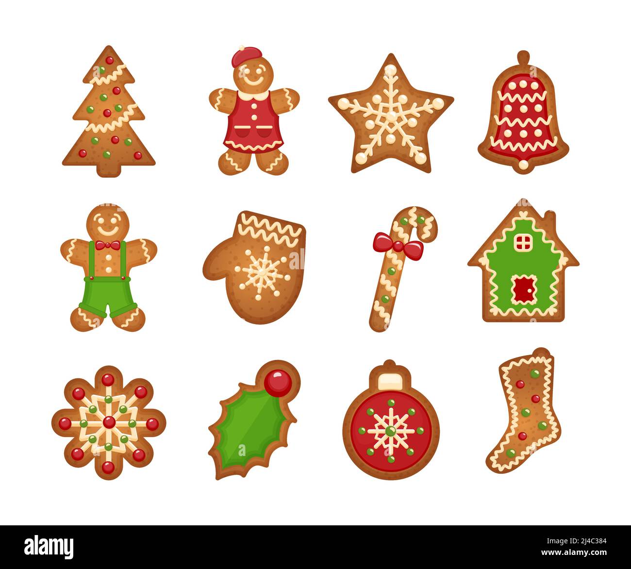 Gingerbread shapes Stock Vector Images - Alamy