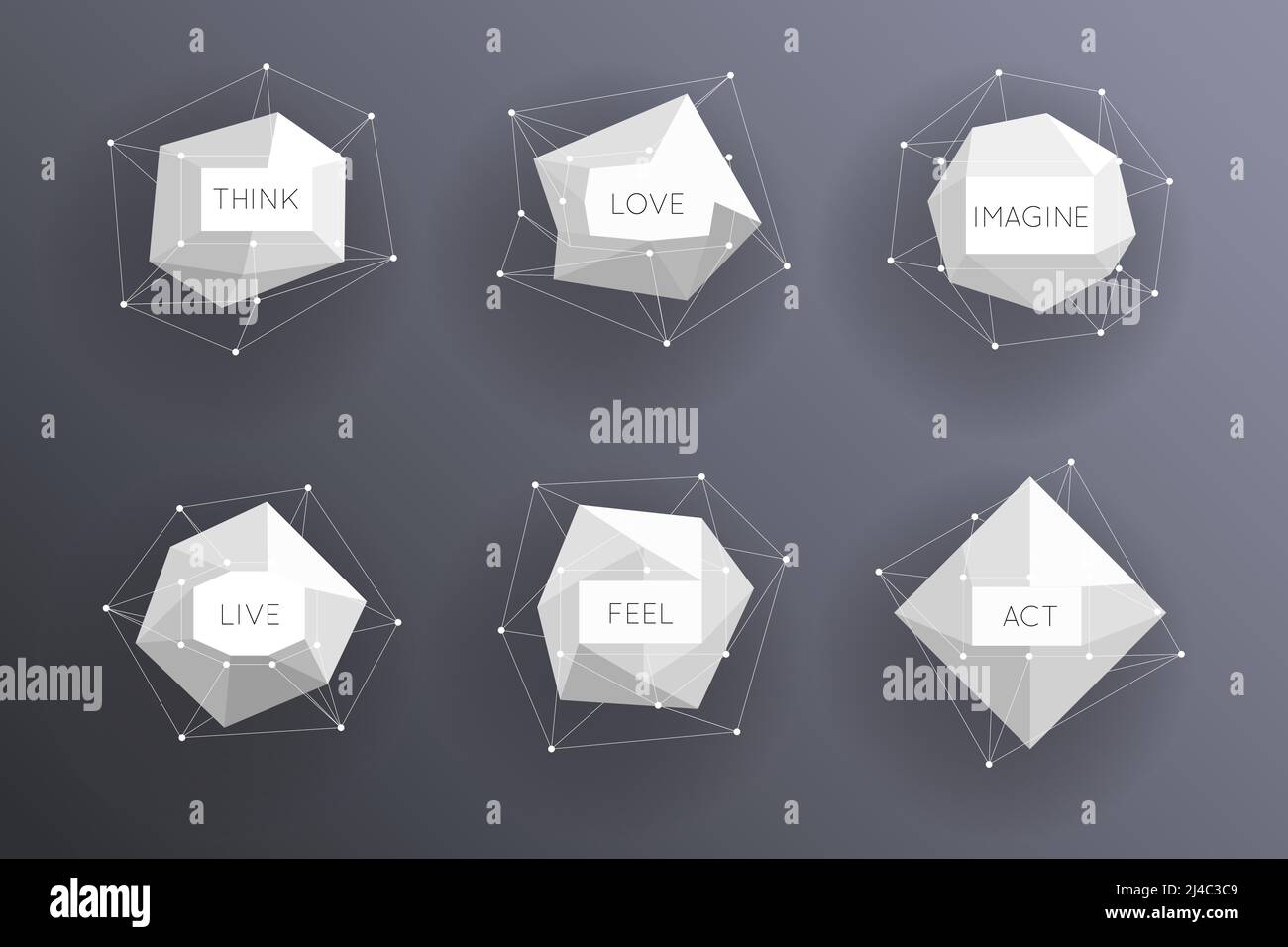 Abstract low polygonal modern labels. Template creative element. Vector ...