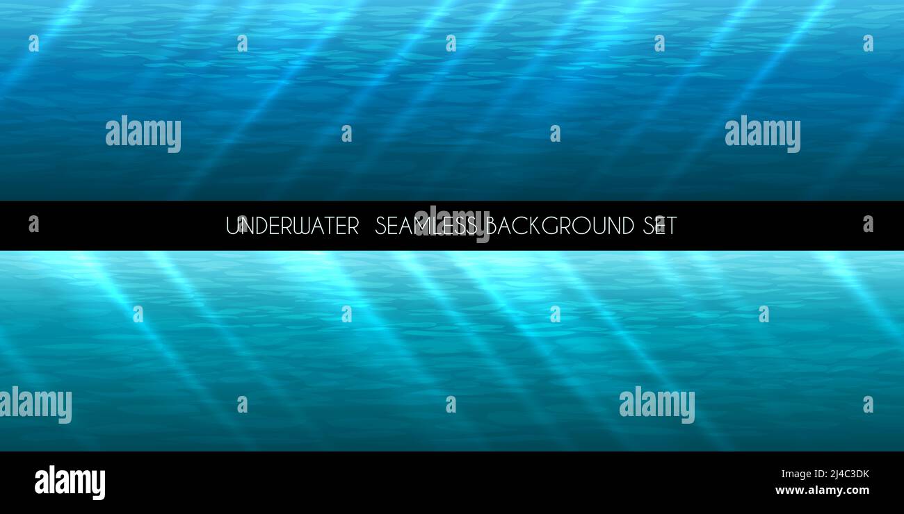 Underwater seamless background. Water marine blue, deep aquatic, vector ...