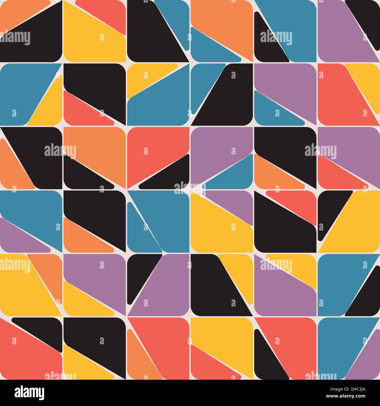 Modern mosaic pattern art made with abstract geometric shapes and ...