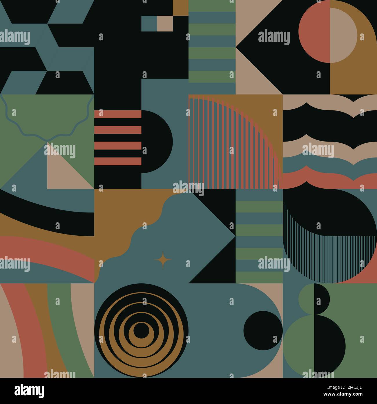 Geometric abstract vector pattern artwork made with various geometry ...