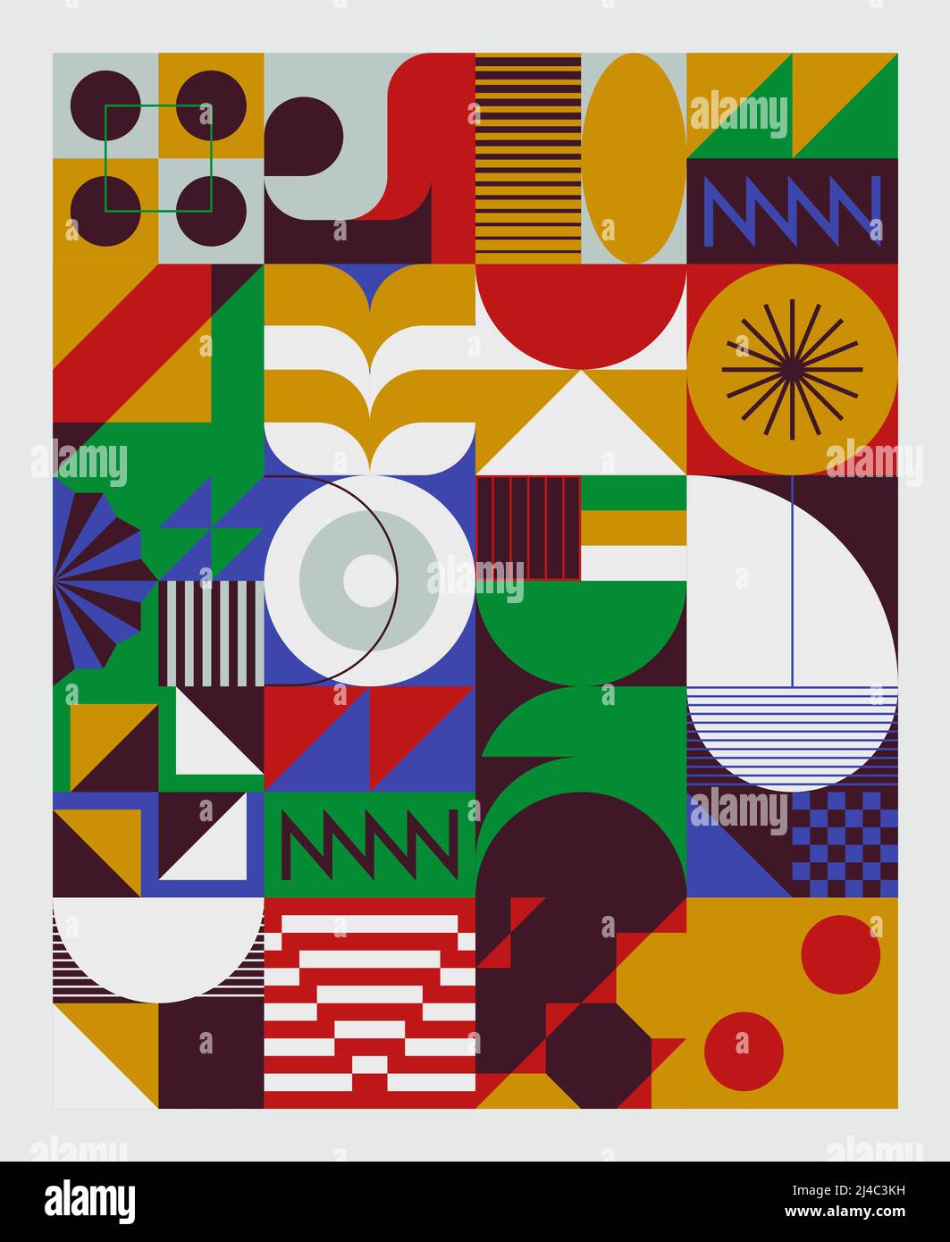 Scandi Art collage graphics pattern made with vector abstract forms and ...