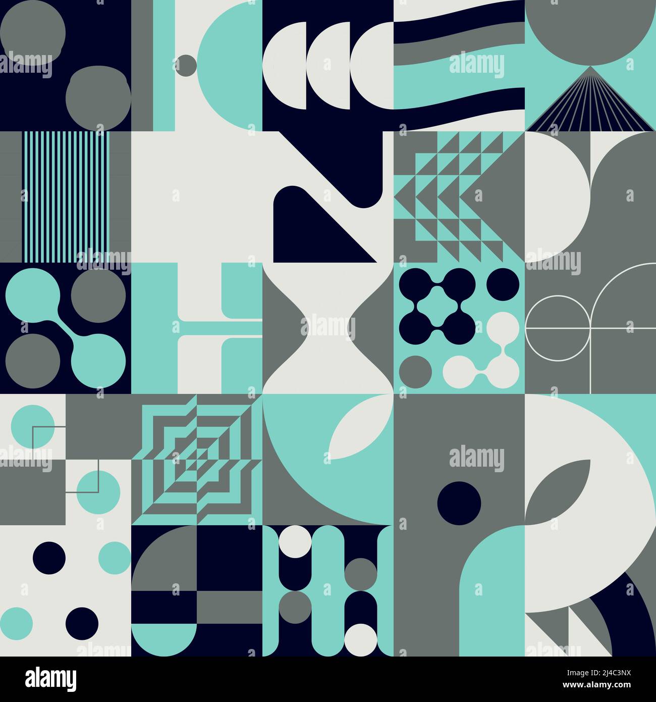 Geometric abstract vector pattern artwork made with various geometry ...