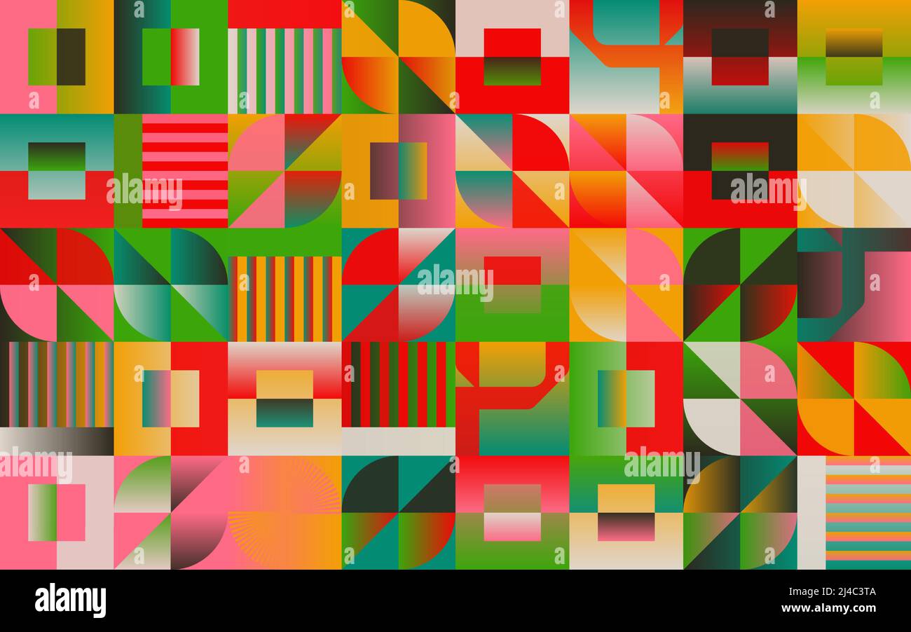 Neo-Geo vector pattern graphics artwork inspired by abstract modernist ...