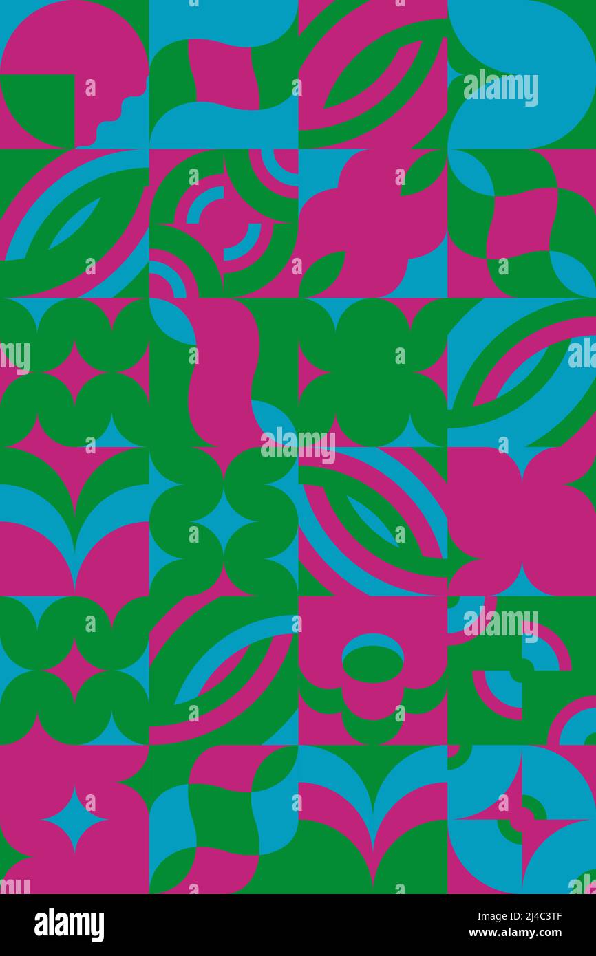 Geometric abstract vector pattern artwork made with various geometry ...