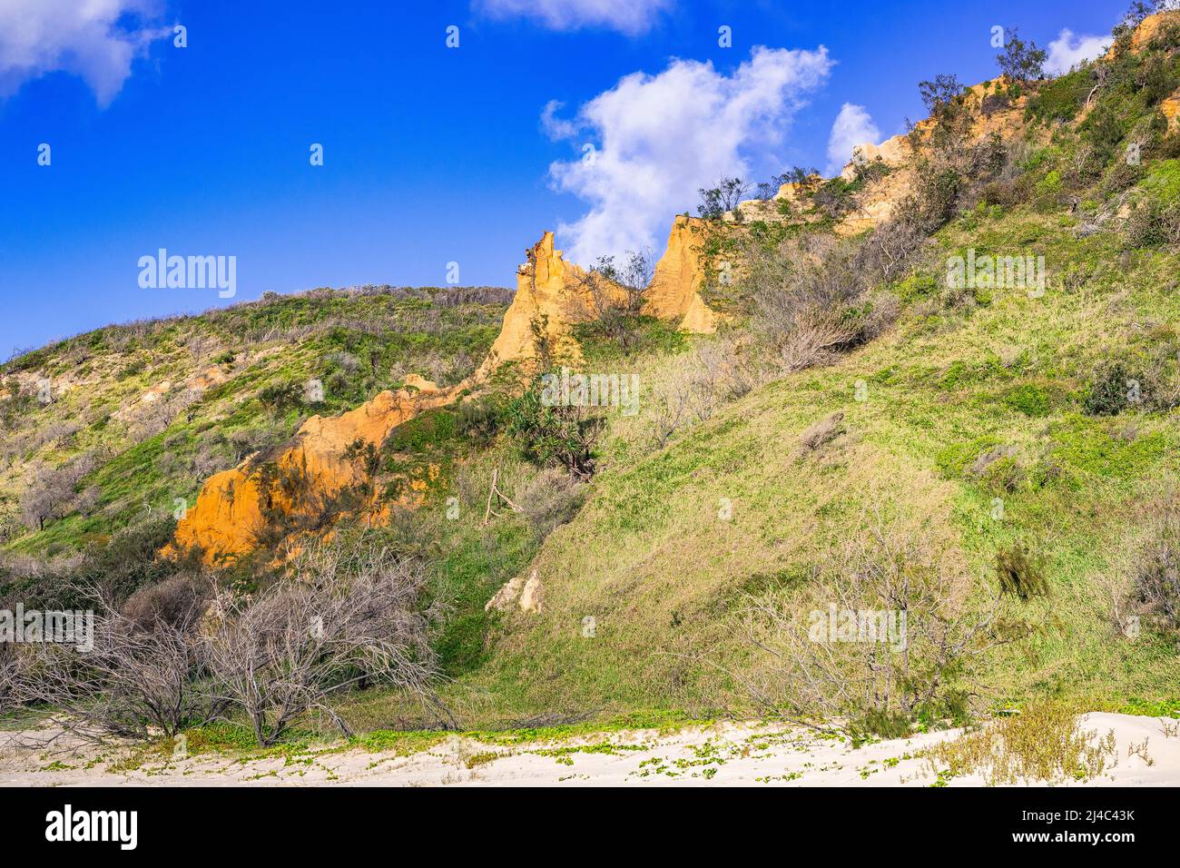 The Pinnacles are colourful sand dunes on the eastern coastline, along ...