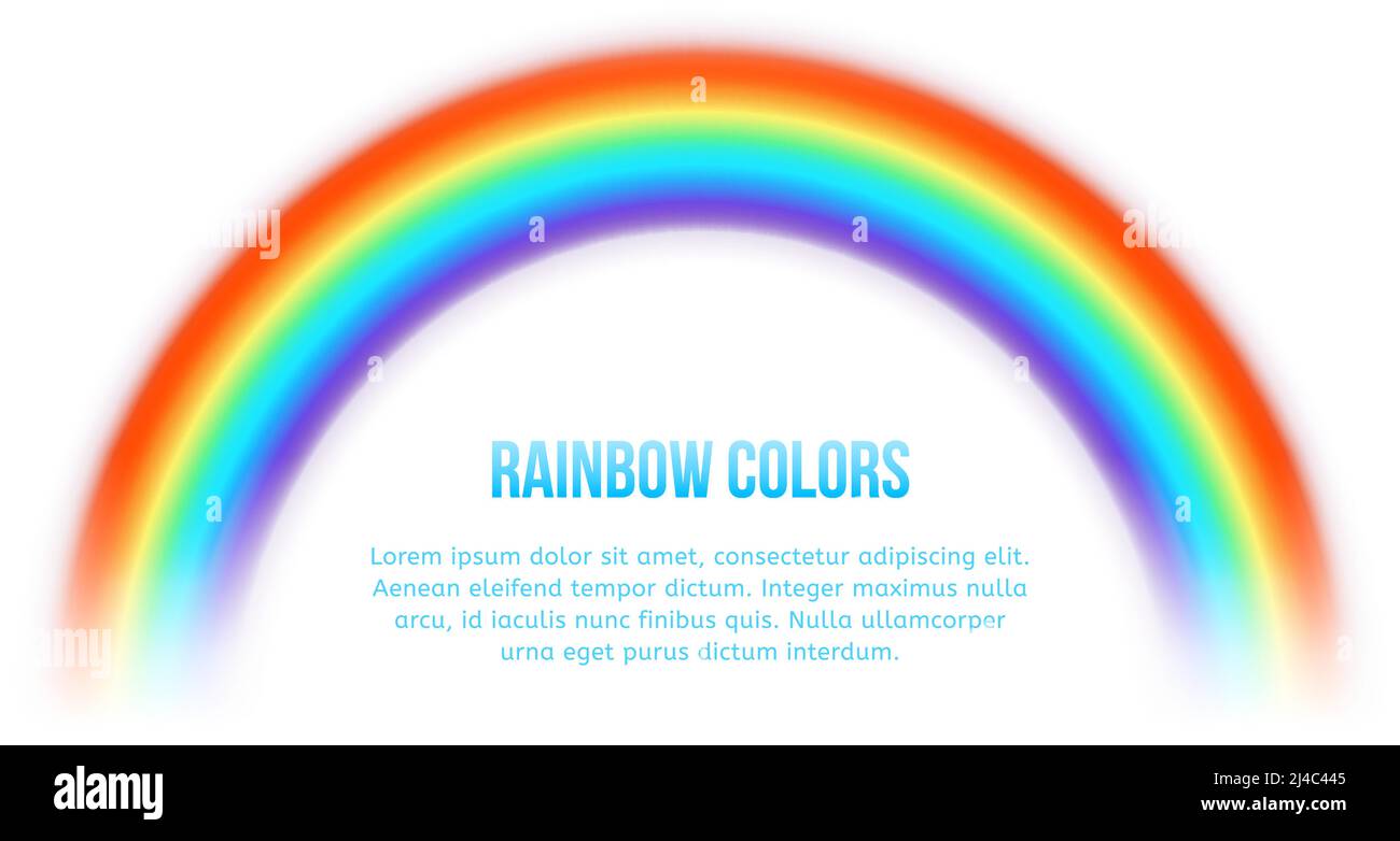 Vector rainbow. Colorful bright, spectrum art curve, line arc ...