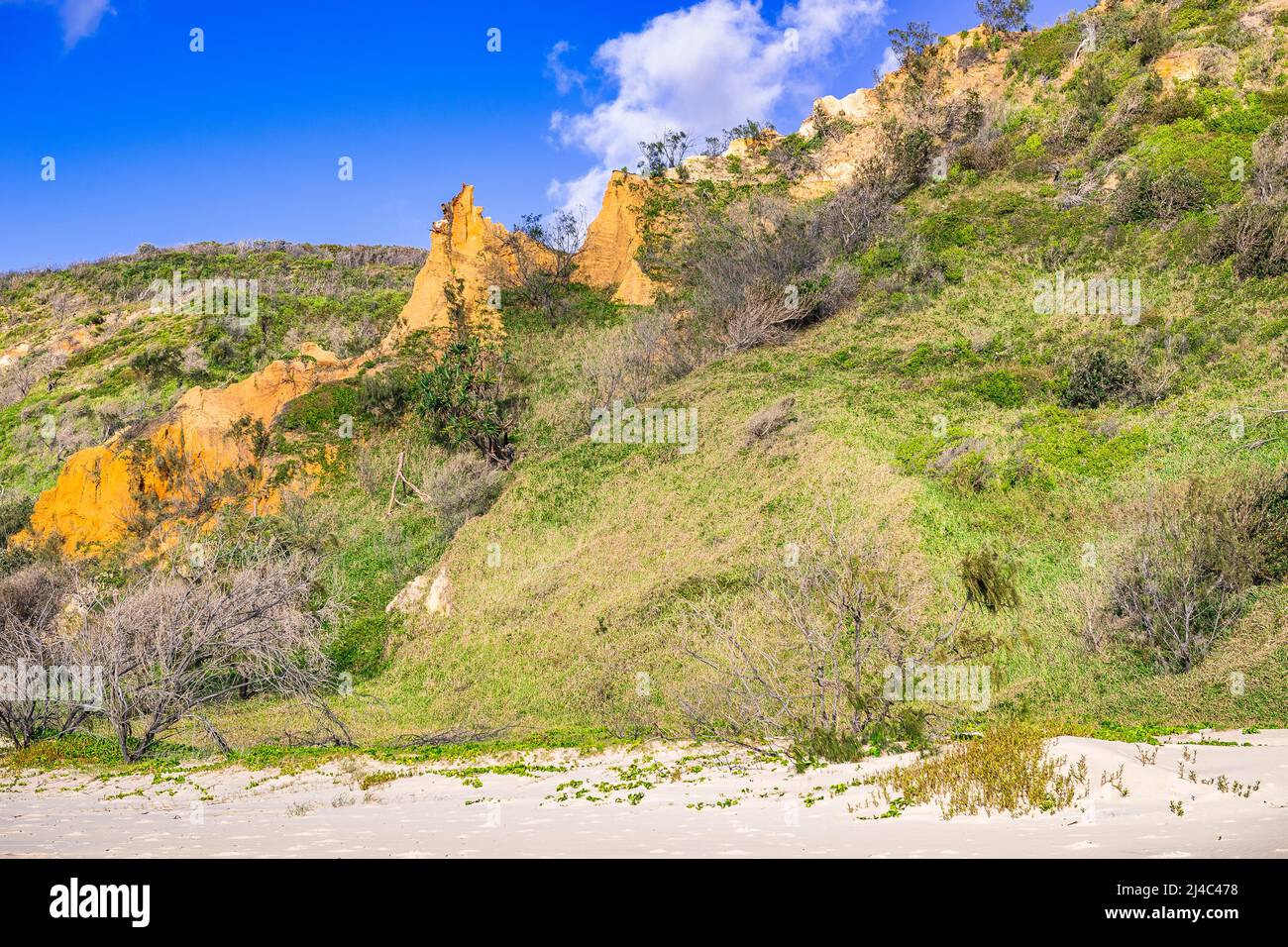 The Pinnacles are colourful sand dunes on the eastern coastline, along ...