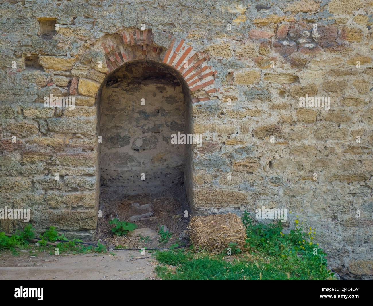Walled arch in defending wall of Bilhorod Dnistrovskyi castle Stock ...