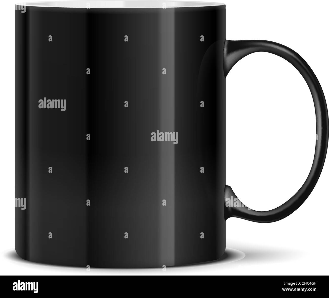 Vector Black mug cup isolated on white background Stock Vector Image ...