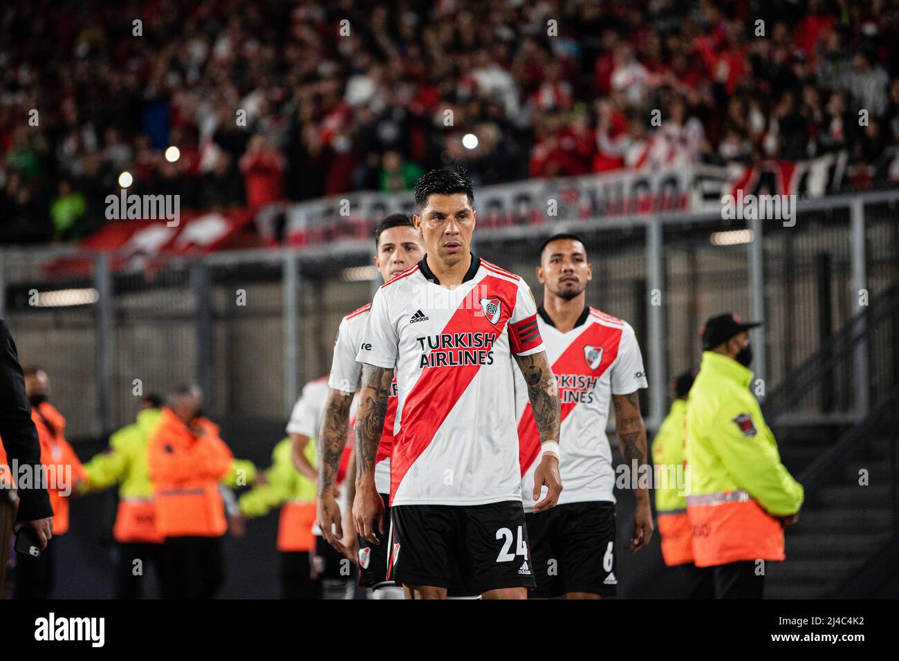 Buenos Aires, Argentina. 13th Apr, 2022. River Plate players seen ...