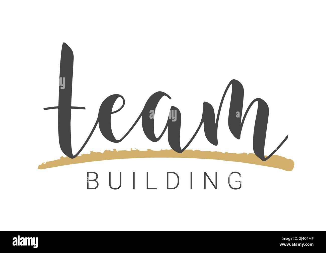 Vector Stock Illustration. Handwritten Lettering of Team Building ...