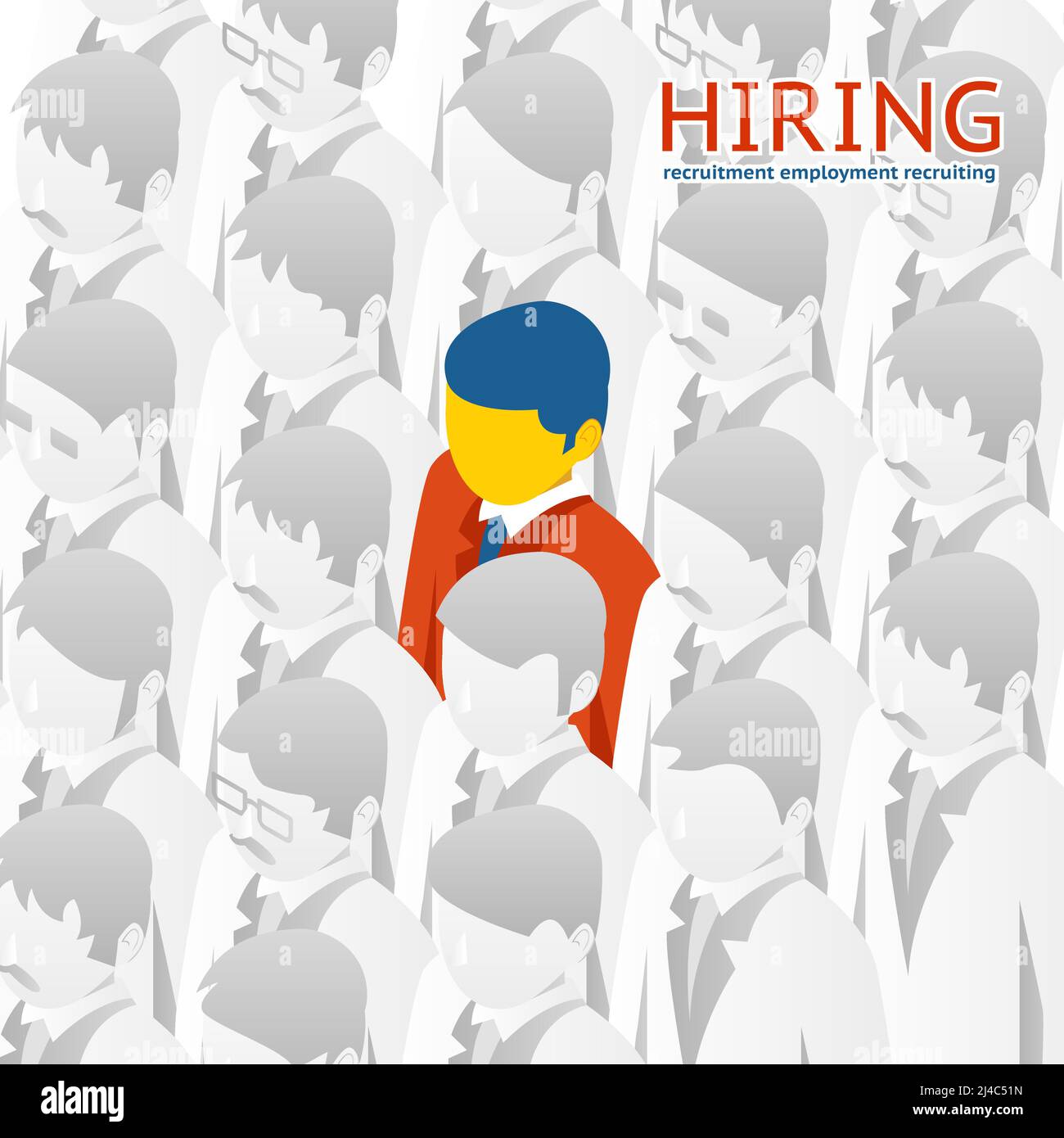 Choice of the person from the crowd for hiring. Vector illustration ...
