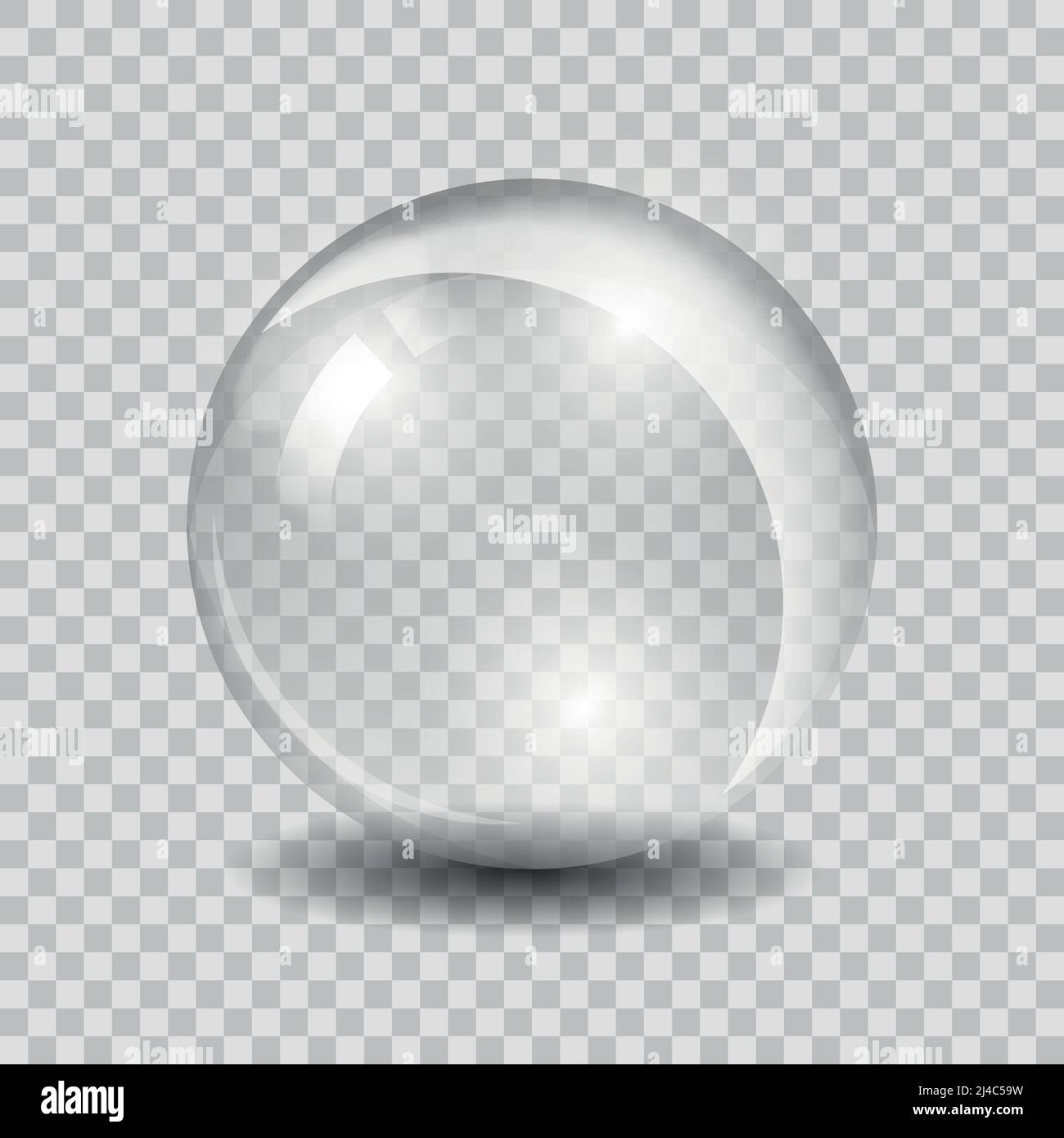 White transparent glass sphere glass or ball, shiny bubble glossy ...