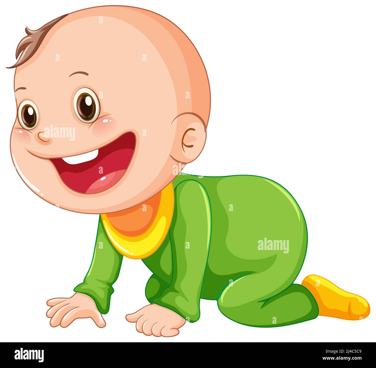 Cute baby crawling cartoon character illustration Stock Photo - Alamy