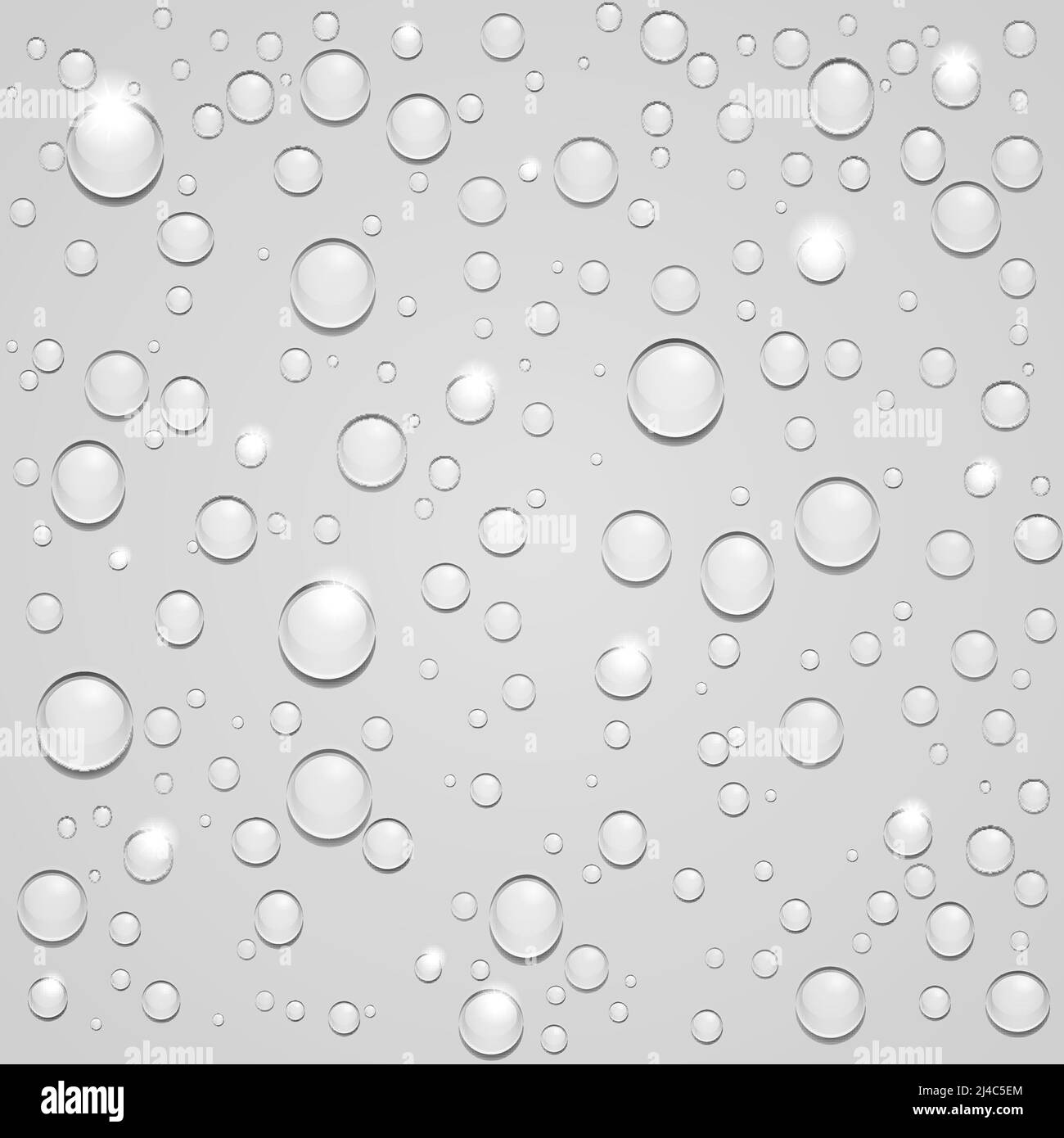 Vector Seamless Water drops with highlights on white background Stock ...