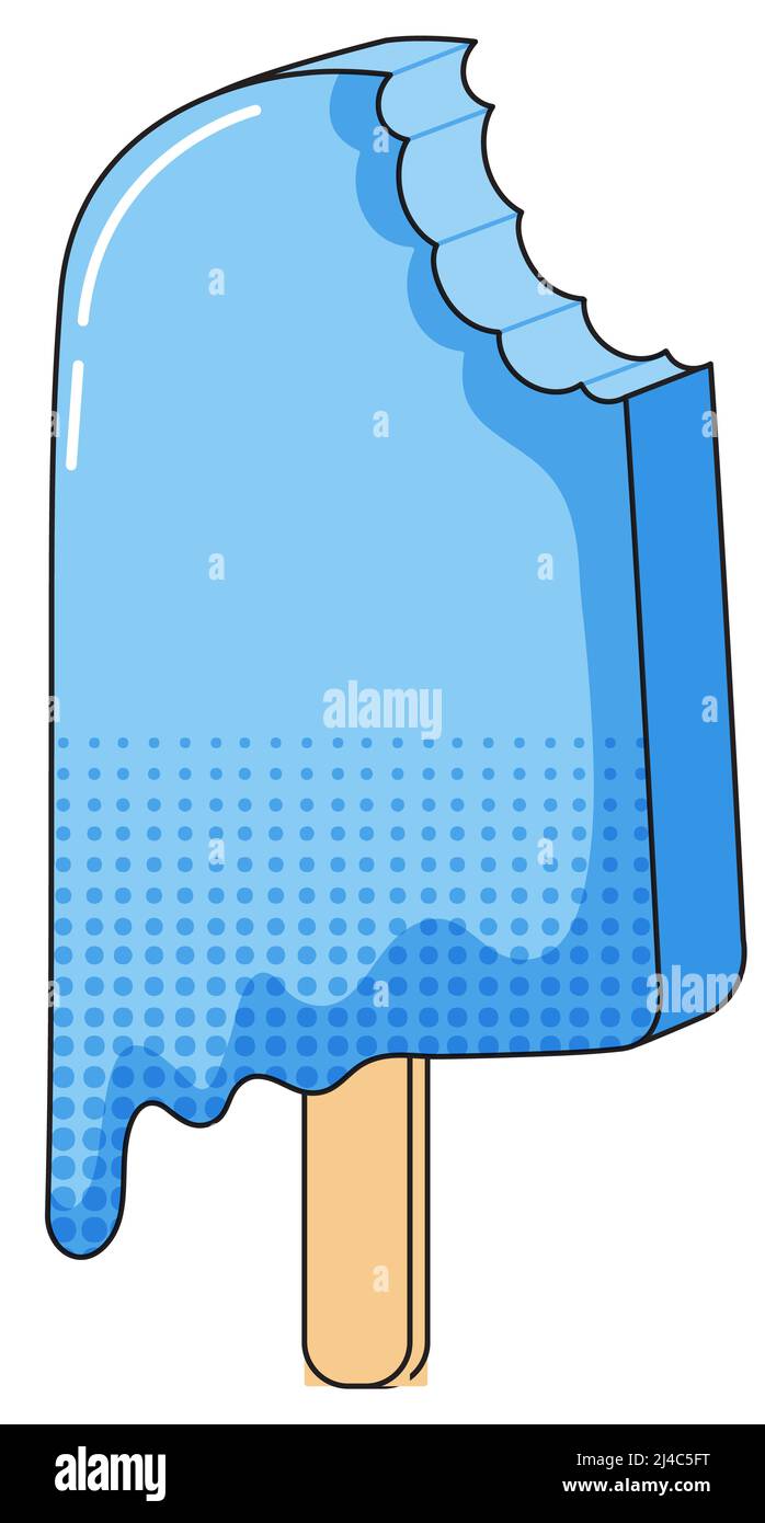 Blue popsicle on stick illustration Stock Photo - Alamy